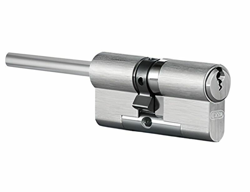 Цилиндровый механизм EVVA EPS ключ/шток 77 мм. (46+31) матовый никель (личинка замка, сердцевина, секретка, цилиндр)