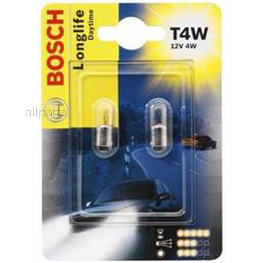 BOSCH 1987301056 12V Лампа Bosch 1987301056 T4W 4W LONGLIFE DAYTIME (блистер)