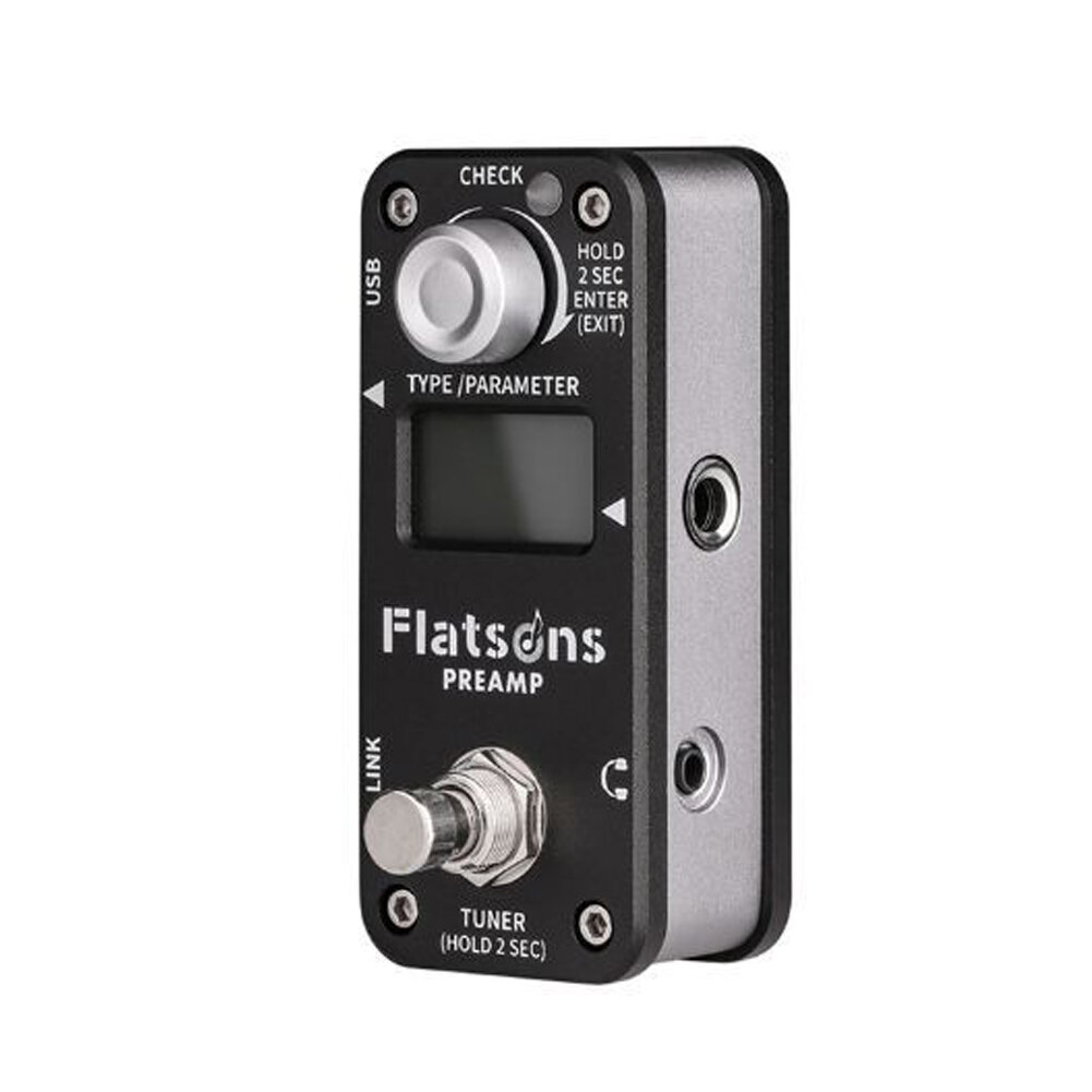 Многофункциональный предусилитель-эффектор FLATSONS для гитары, универсальные басовые эффекторы, аксессуары для струнных инструментов с режимом тюнера.