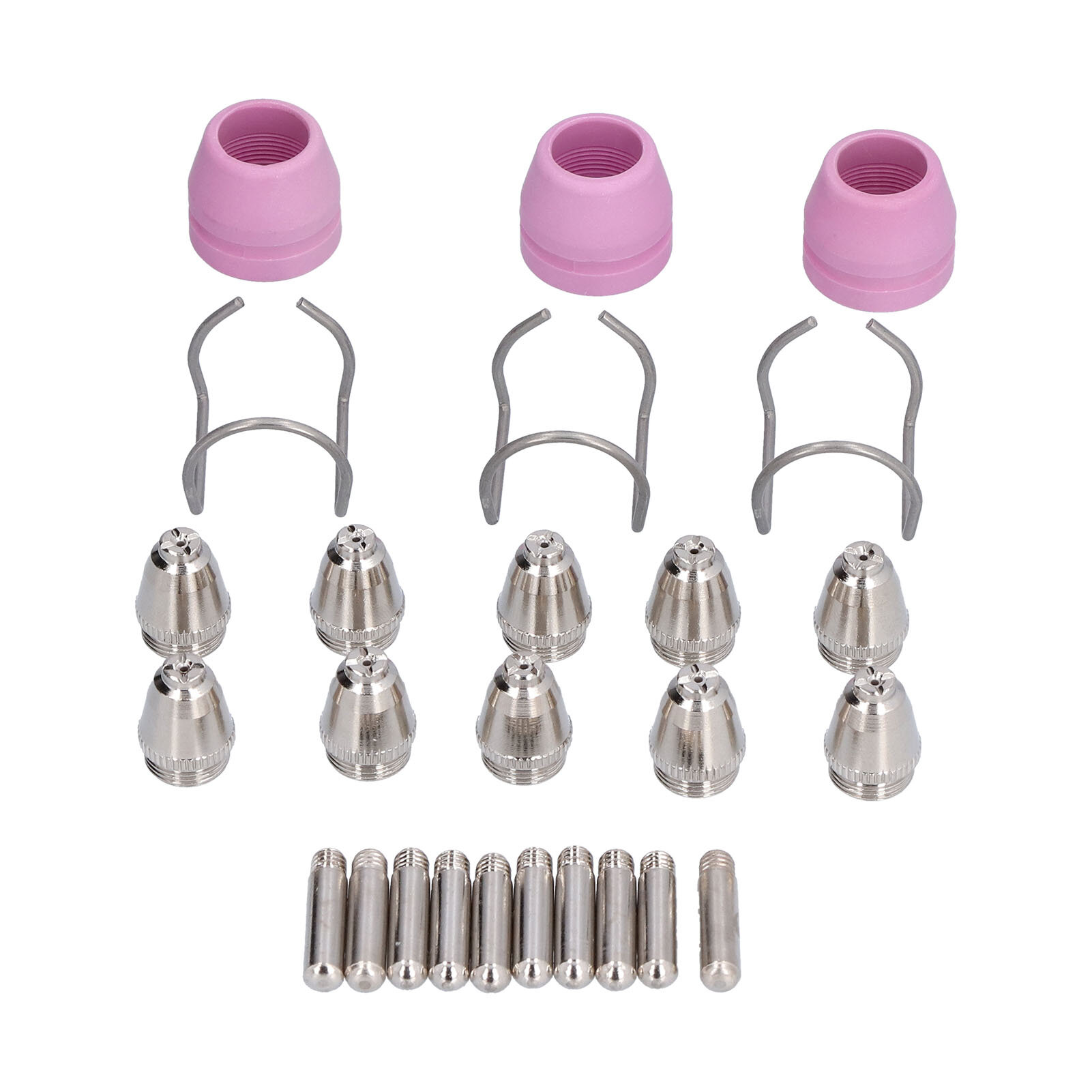 26 штук расходных материалов для плазменной горелки: электрод, контактный наконечник, керамическое сопло для AG60 SG55