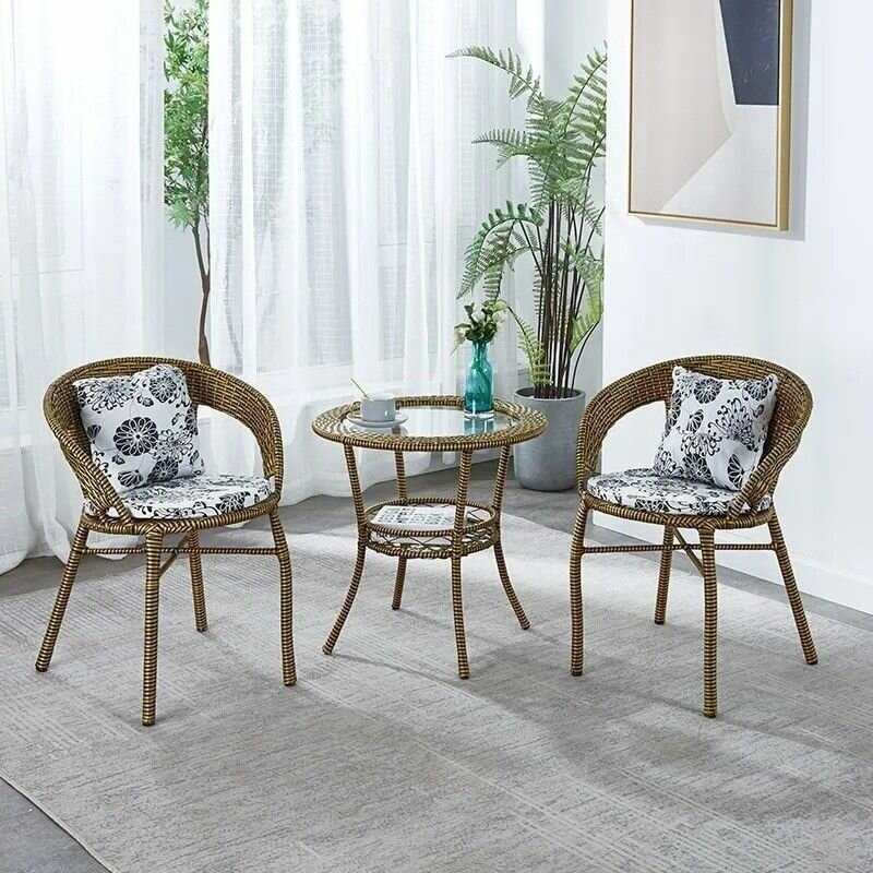 Набор садовой мебели стол и 2 стула для дачи и террасы прочный и удобный комплект для отдыха на свежем воздухе