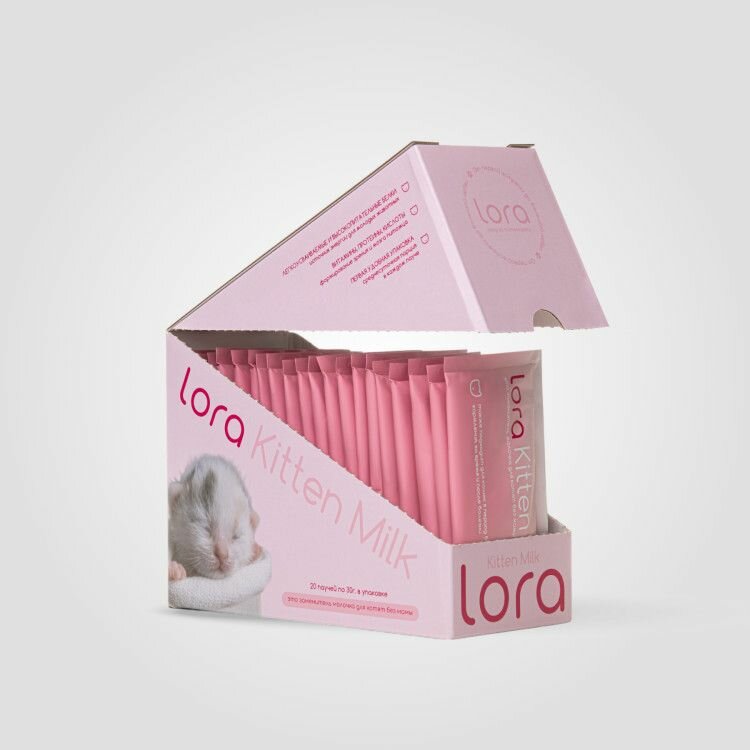 Заменитель молока для котят Lora Kitten Milk, сухая смесь, в паучах - 30 г х 20 шт, 600 г