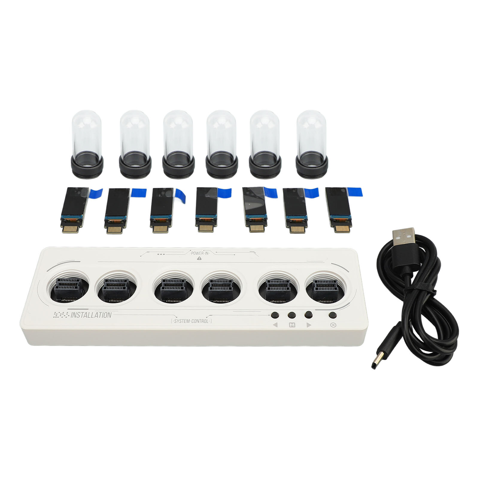 Ламповые часы с IPS-экраном, RGB, белые