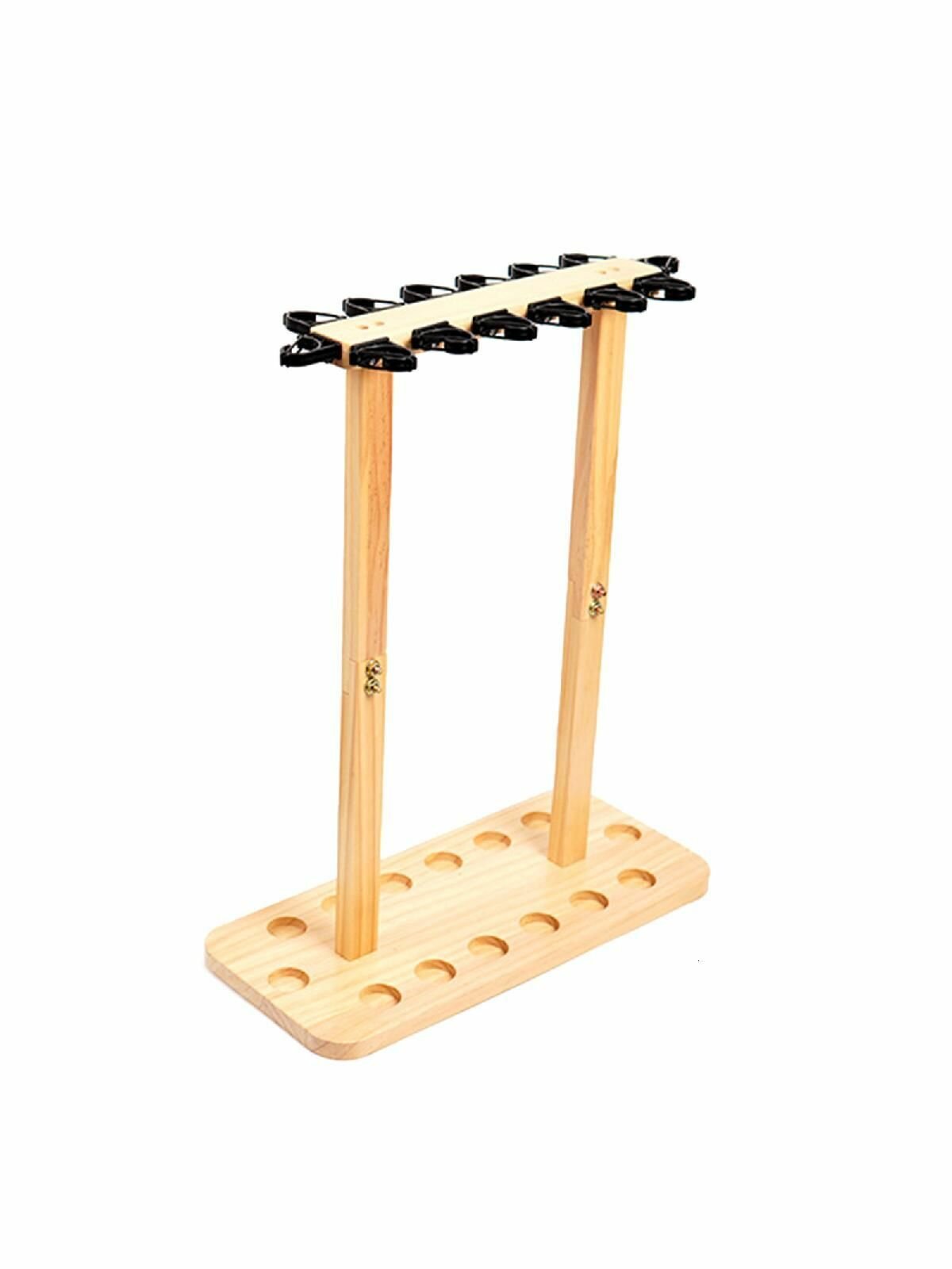 Аксессуары_оснасткадлярыбалки,8-позиционная напольная стойка для удочек из цельного дерева-бревно-14-позиционная