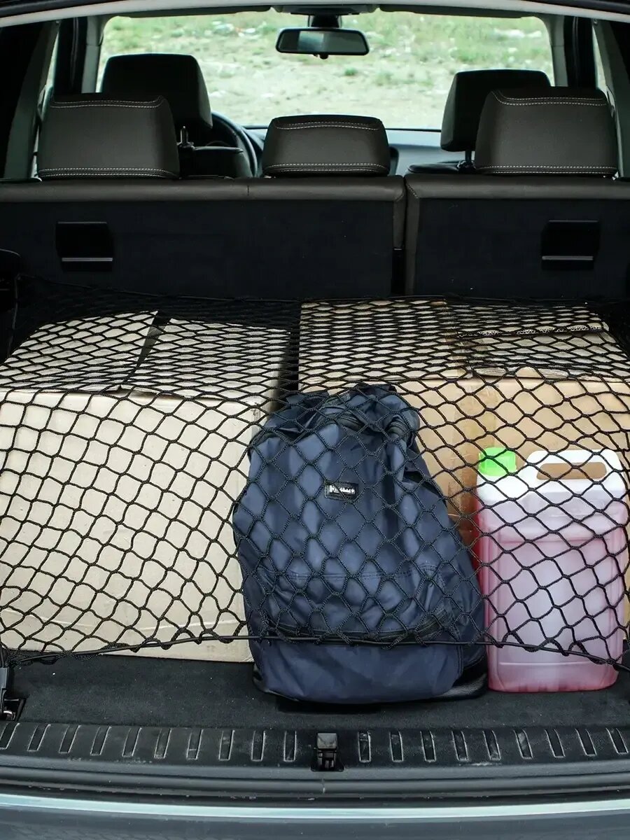 Сетка багажная TORSO 90х75см,4 крючка