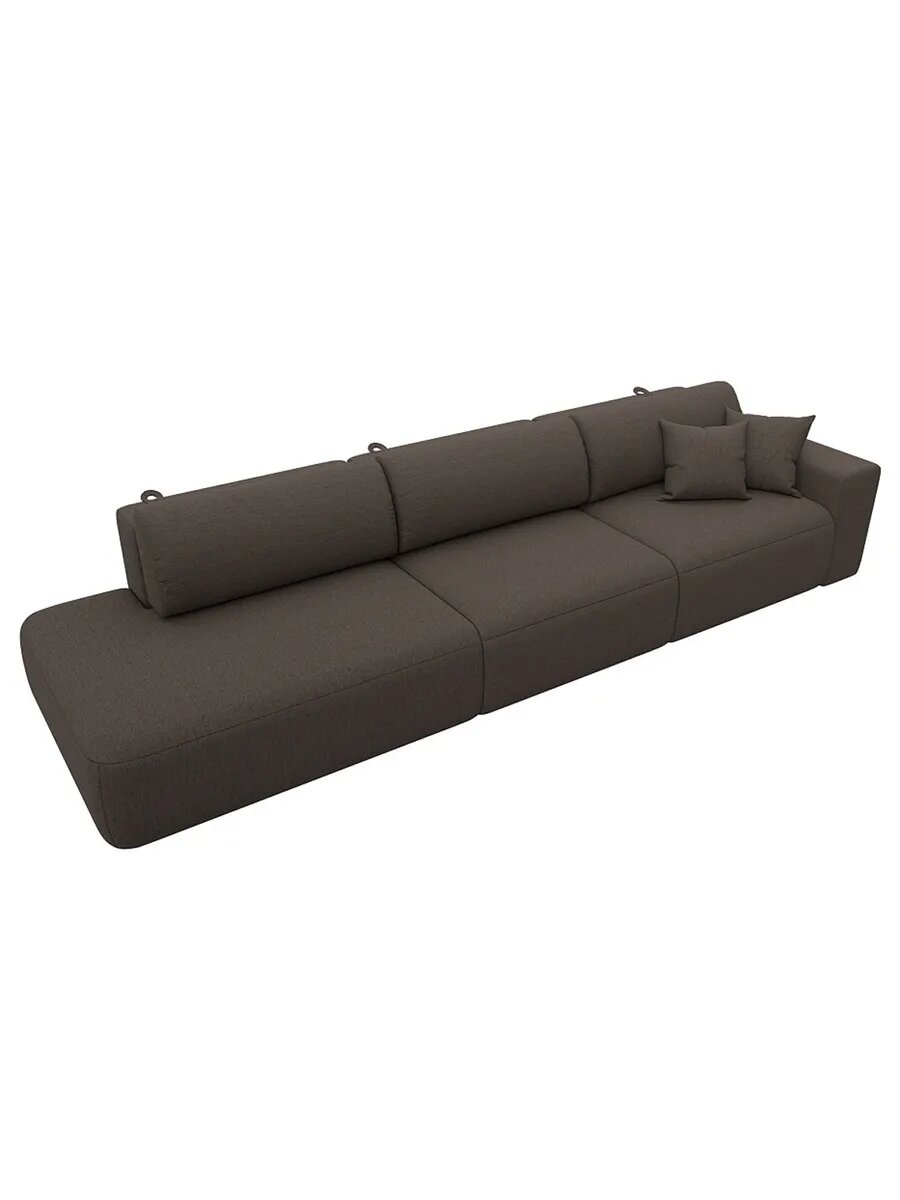 Большой прямой диван Столица со спальным местом 290х160 см, пружинный матрас, ящик для белья, подлокотник справа, рогожка