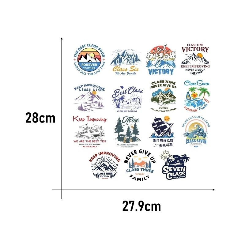 25 см/15 см пейзаж и горы, термопереносные наклейки, DTF, термопереносные нашивки для детской одежды для взрослых, Deca