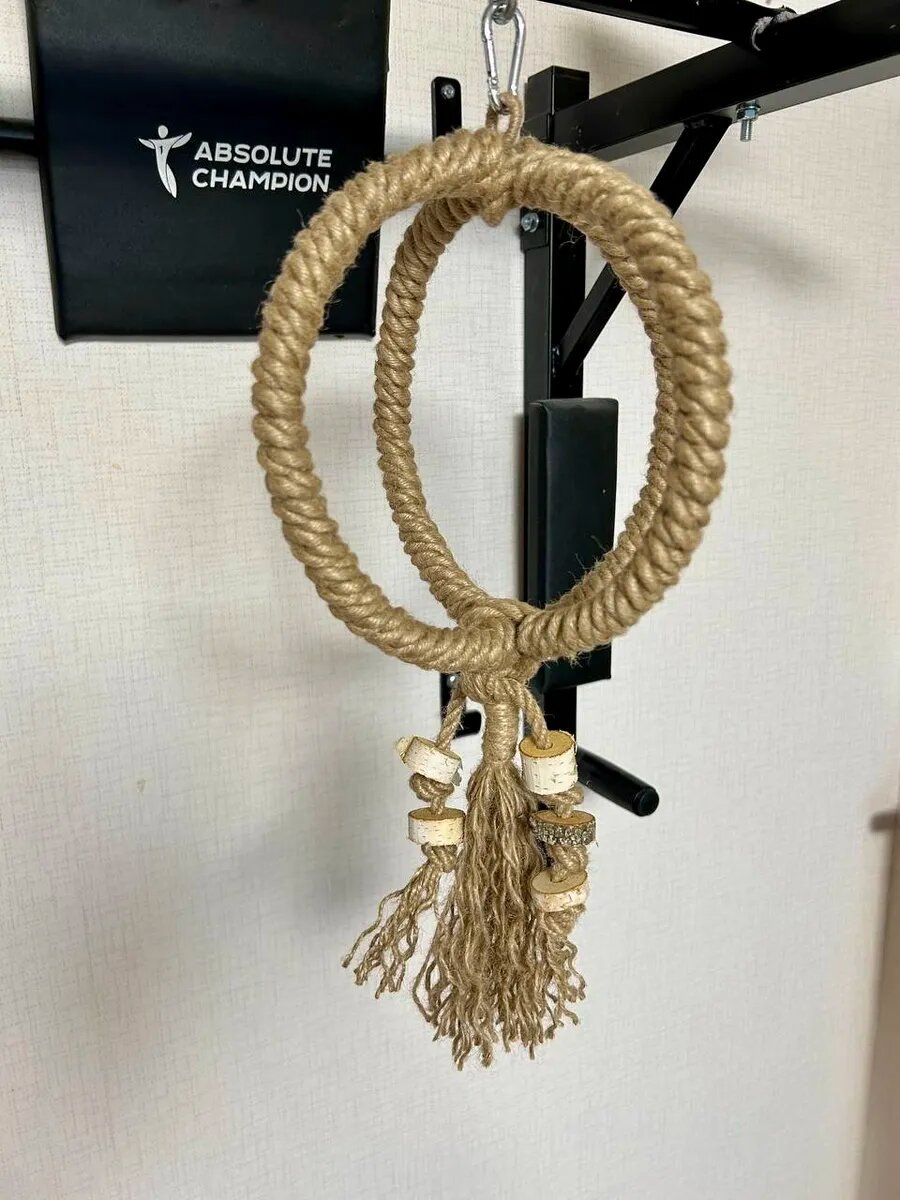 Игрушка для попугая - Джутовое кольцо в кольце, 20 см