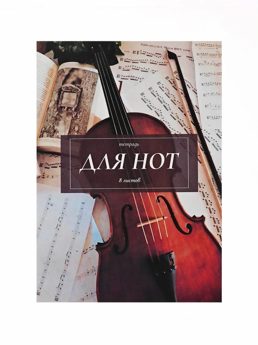 Тетрадь для нот А4, 10 шт, 8 листов Классика , вертикальная