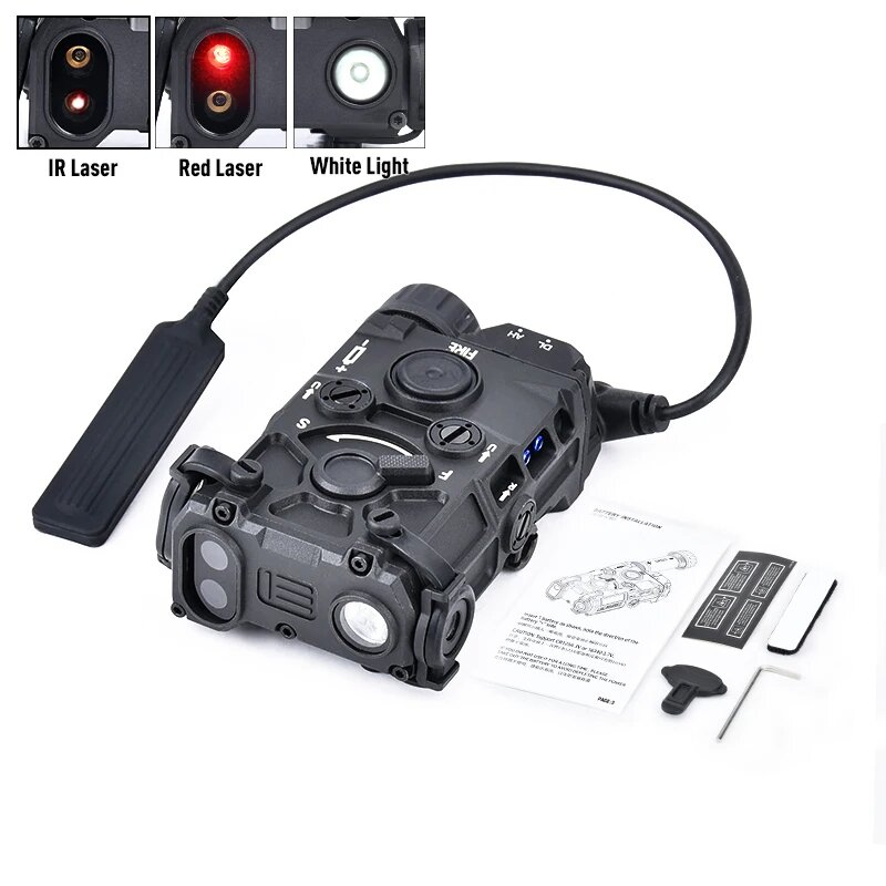 WADSN Тактический лазерный фонарик OGL красный зеленый синий BK RED IR