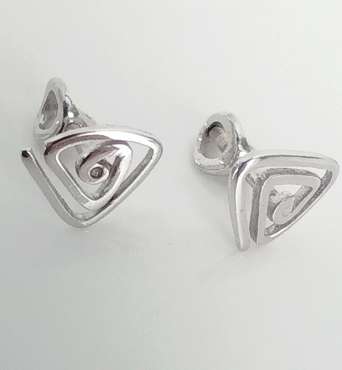 Серьги пусеты, серебро, 925 проба, родирование
