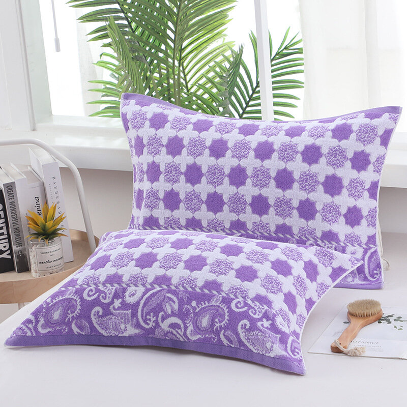 Набор подушек и полотенец из чистого хлопка, утолщенные и увеличенные, для взрослых, свадебные, полностью хлопковые, старинные махровые полотенца для дома, впитывающие пот