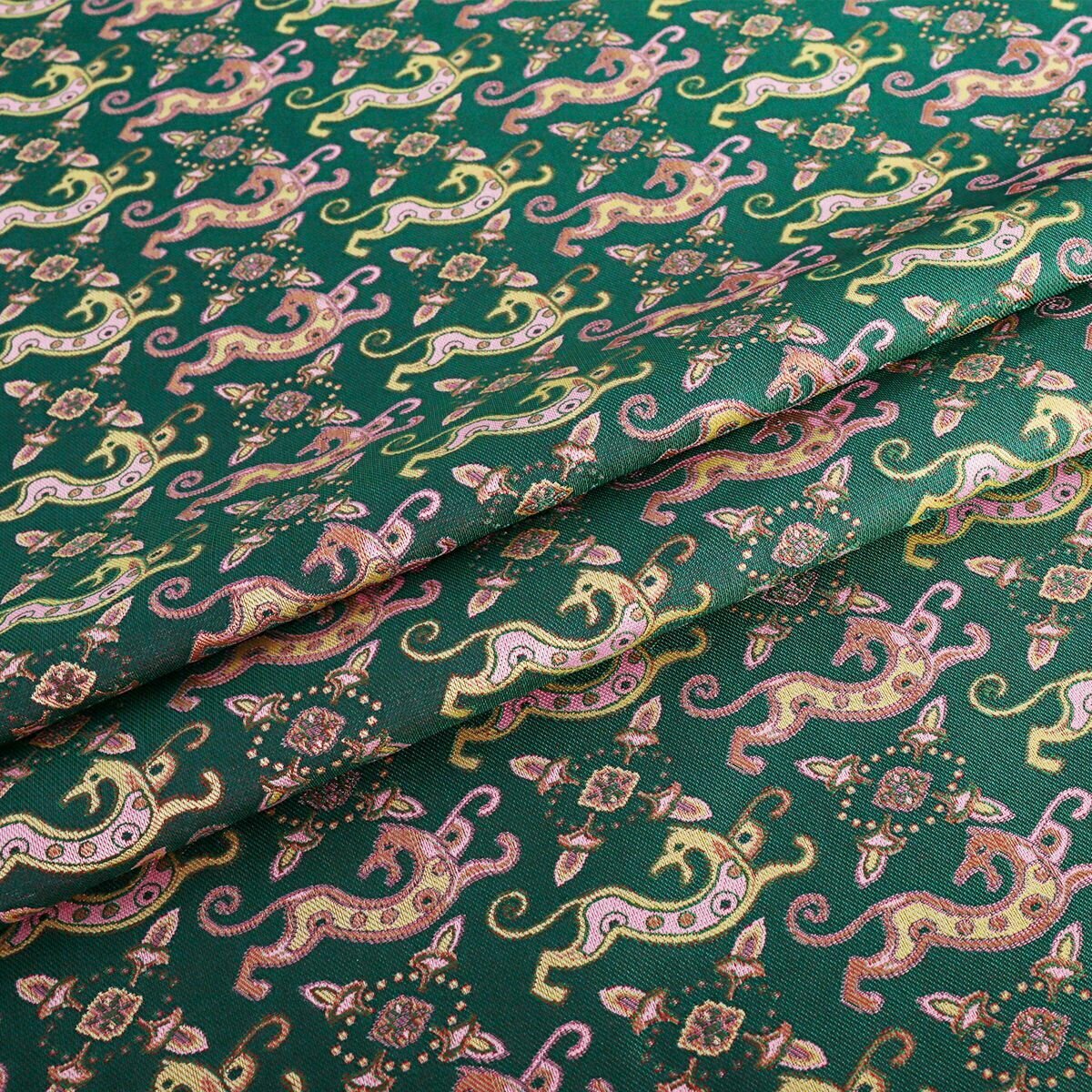 2025 TY015 Цветочный Леопардовый Принт Новый Китайский Стиль Имитация Сычуаньского Брокада Ткань Жилет Ханфу Куртка Материал Брокада Одежда Ткань