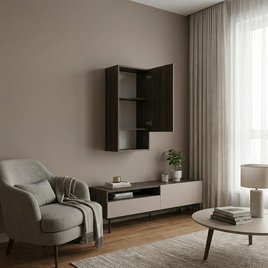 Навесной шкаф Дуб Честерфилд 005 72 x 15 x 40 см без задней стенки.