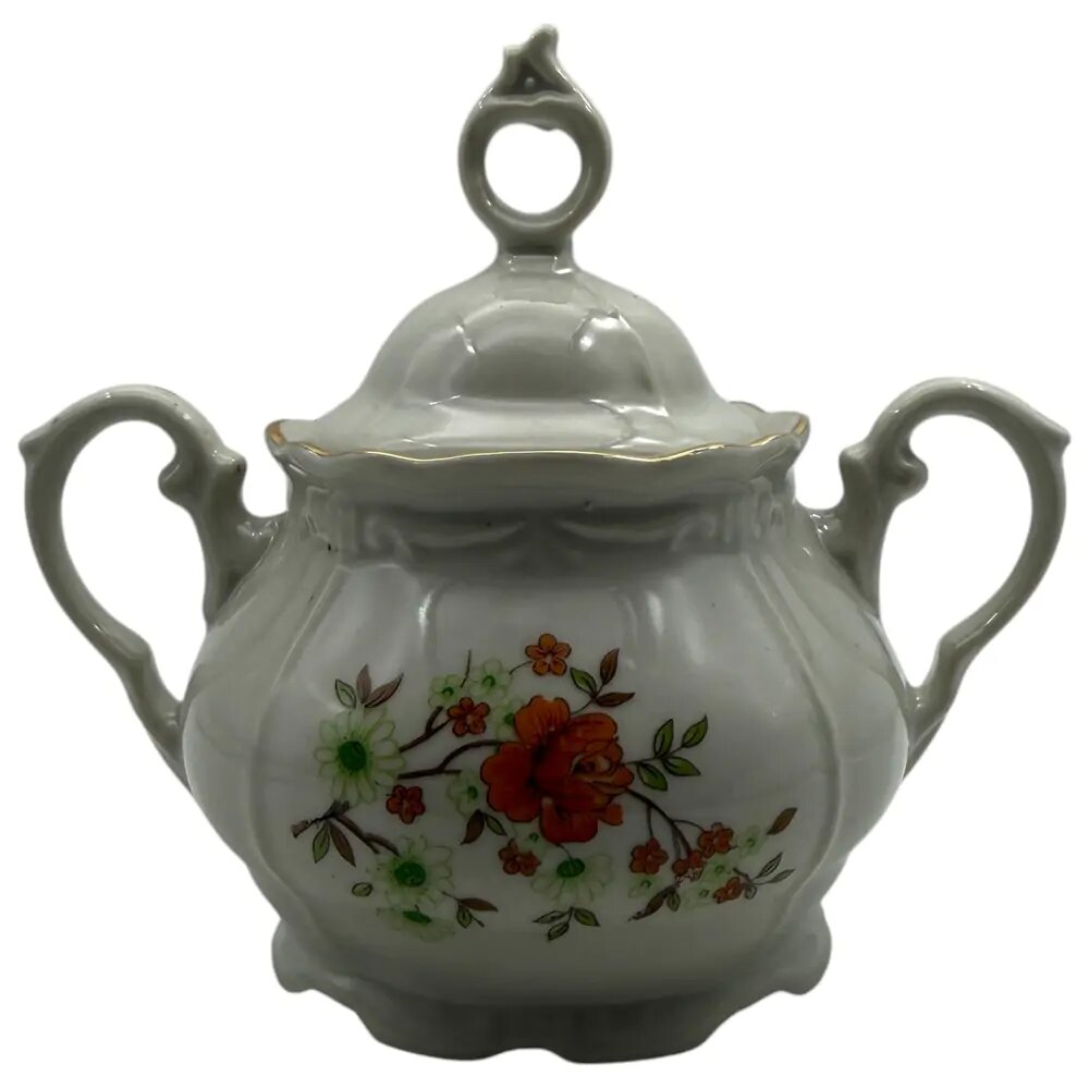 Сахарница "Цветение", 450 мл, фарфор, 1950-1960 гг, Болгария