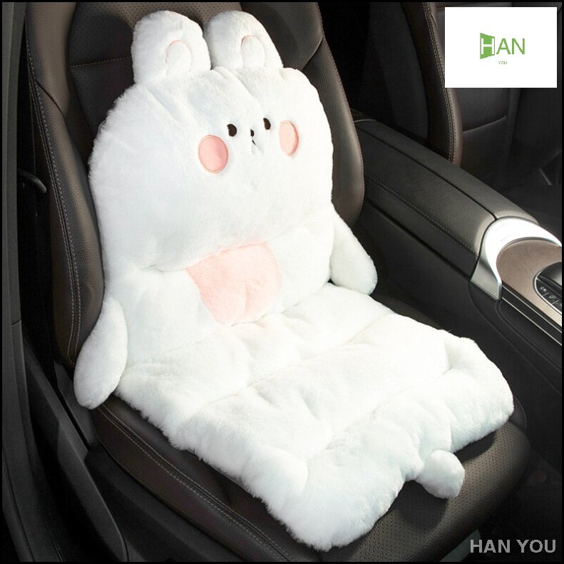 Уютная плюшевая подушка Abu and Cotton для автокресла с дизайном Маленький белый кролик, стильный аксессуар для тепла