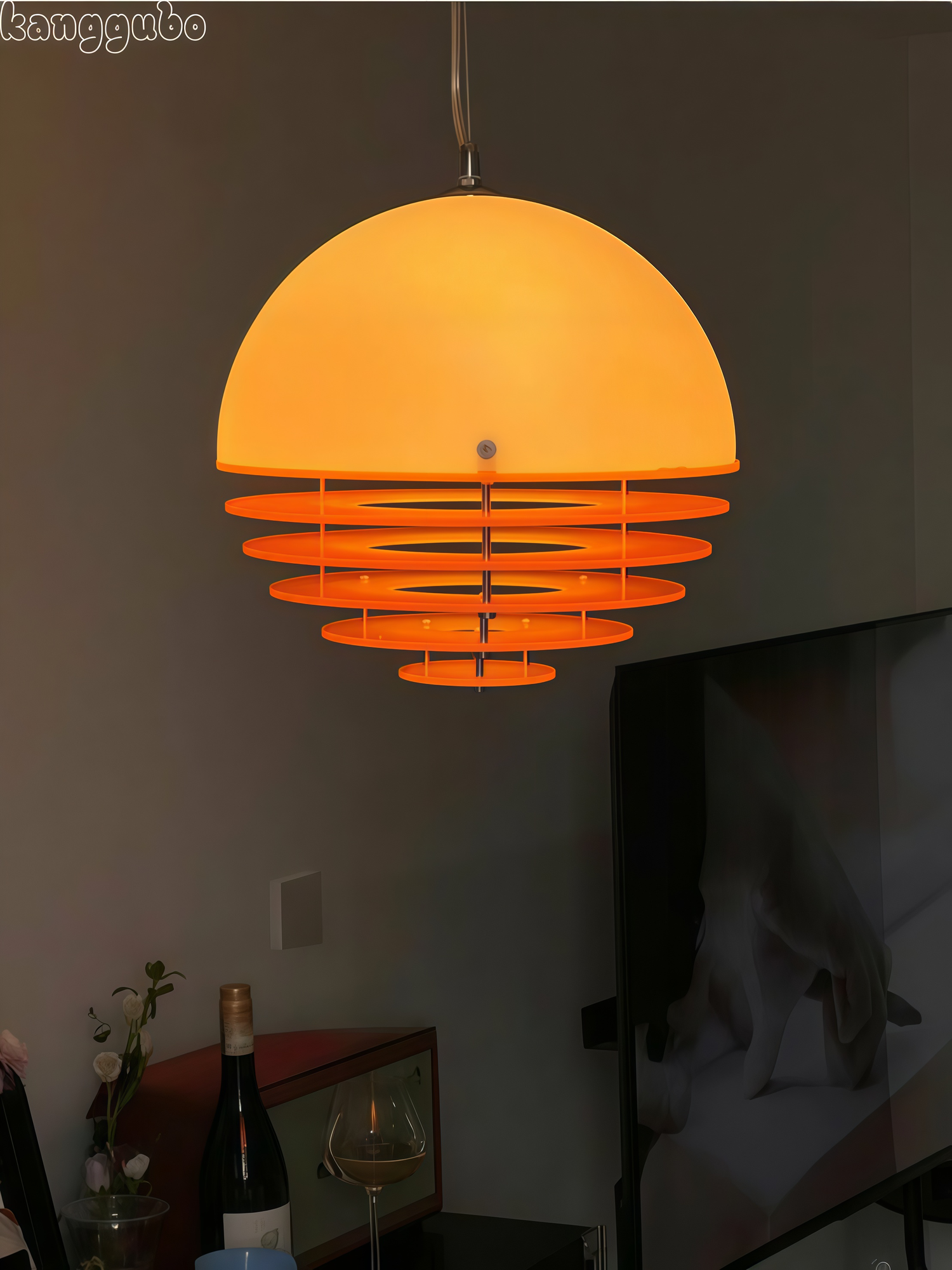 Люстра Clear Lighting "Оранжевый закат", E27, цоколь, для кафе, ресторанов, магазинов,20cm, три цвета света