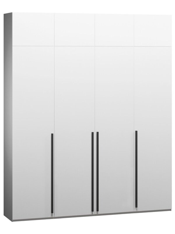 Шкаф распашной Лорена Пакс-4 с антресолью Белый для одежды четырехдверный 200*260*40