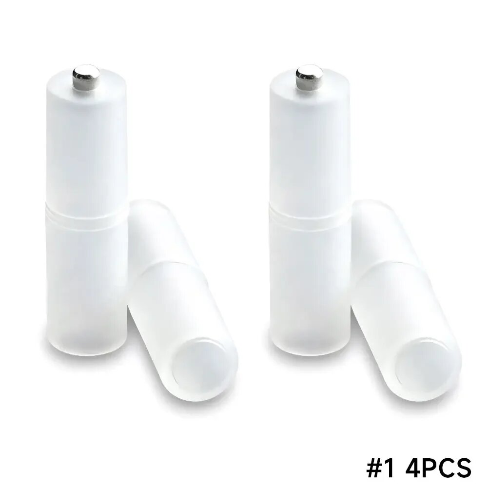 Переходники для батареек AAA в AA/C/D, Белый, 4шт
