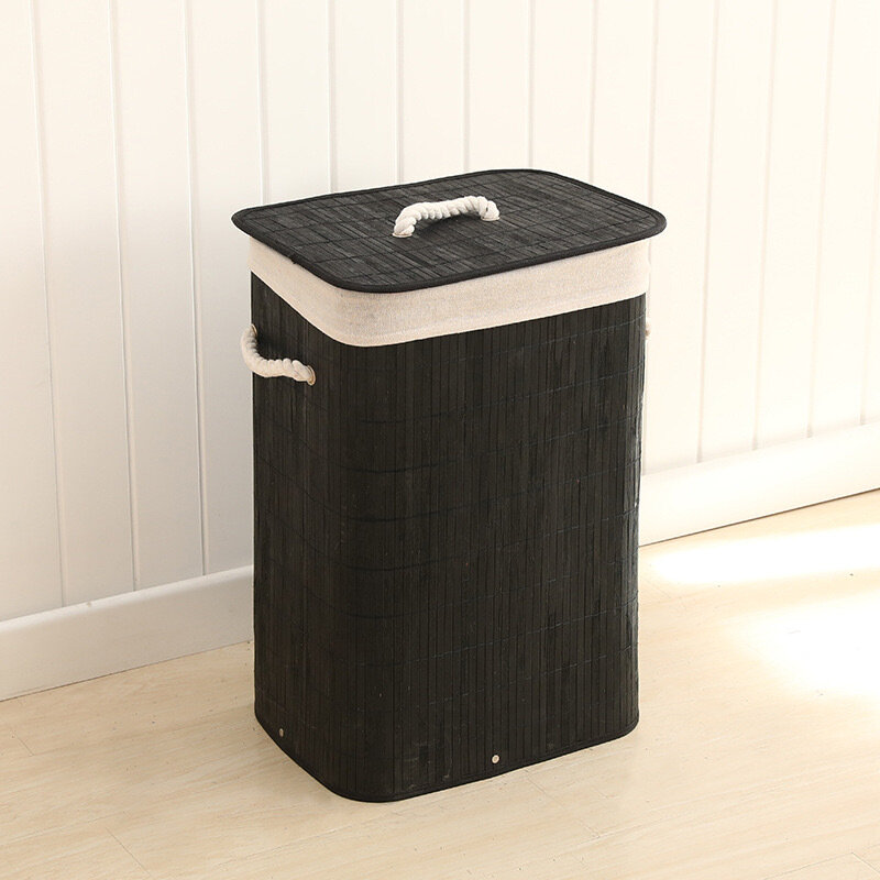 Бамбуковая складная коробка для хранения, корзина для грязного белья из хлопка и льна, домашний макияж, корзина для детских игрушек, корзина для грязного белья