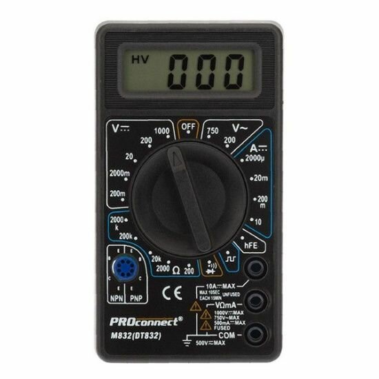 Мультитестер цифровой DT-832 B со звуковой прозвонкой