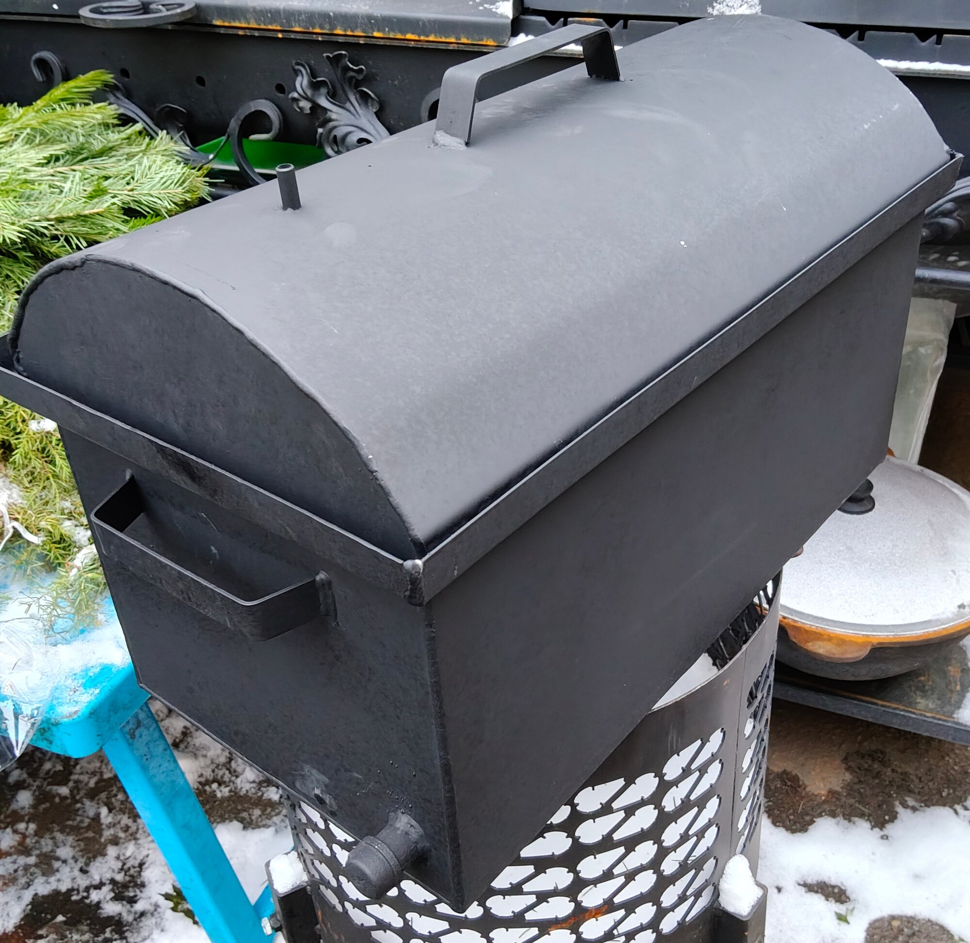 Коптильня, 3 яруса, для горячего и холодного копчения, толщина 3 мм.