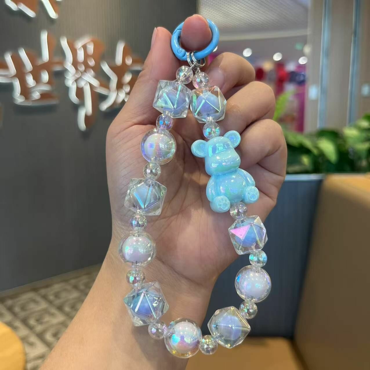 Новый брелок для телефона "Медвежонок" с бусинами, подвеска для камеры, аналог Xiaohongshu, подвеска для ключей