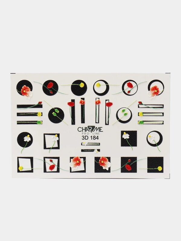 Слайдеры (водные наклейки) для дизайна ногтей 3D цветы