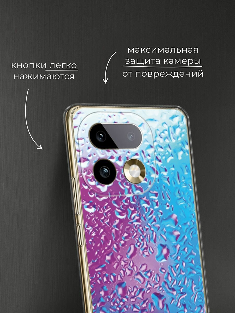 Чехол на Realme 16 Pro+ / Реалме 16 Про+ с принтом Капли на стекле — фото 1