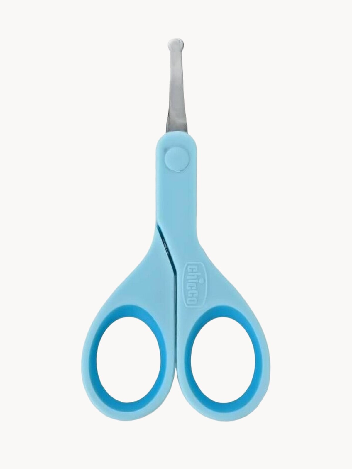 Chicco Ножницы детские с закругленными концами из нержавеющей стали с чехлом, голубые