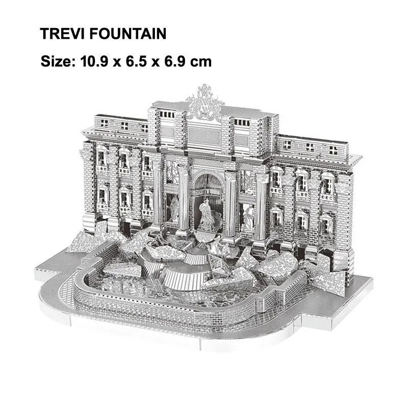 Конструктор металлический 3D "Trevi Fountain", сборная модель, 10.9 x 6.5 x 6.9 см