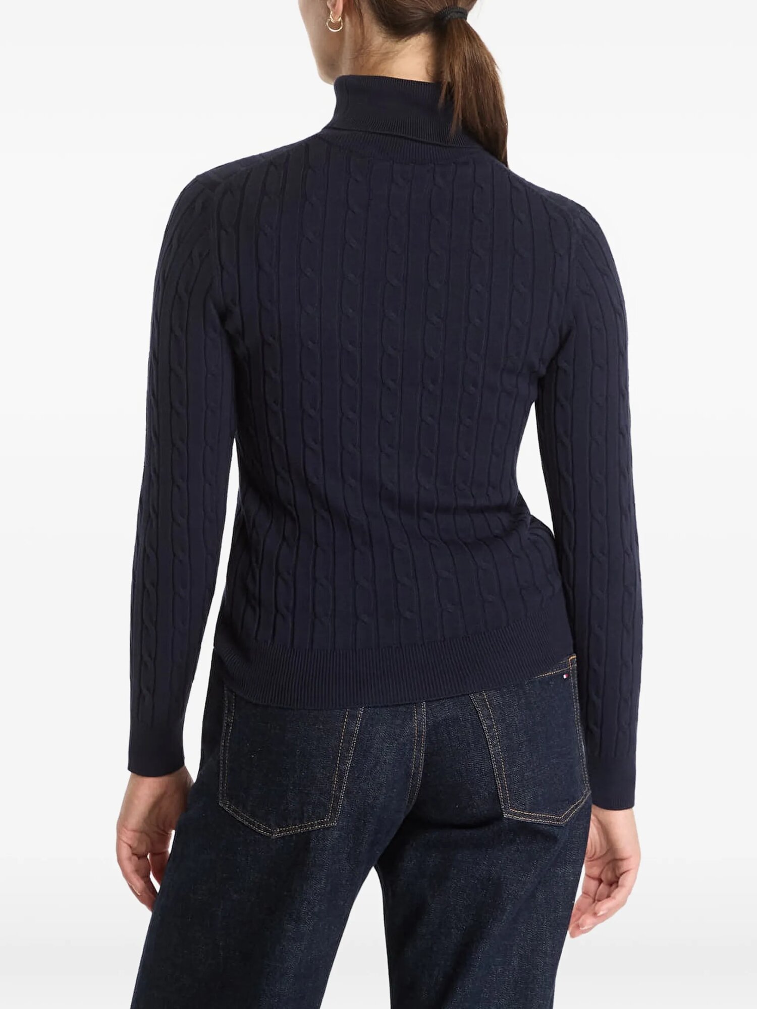 Свитер GANT Cable-knit roll-neck sweater, размер 44, , синий — фото 1
