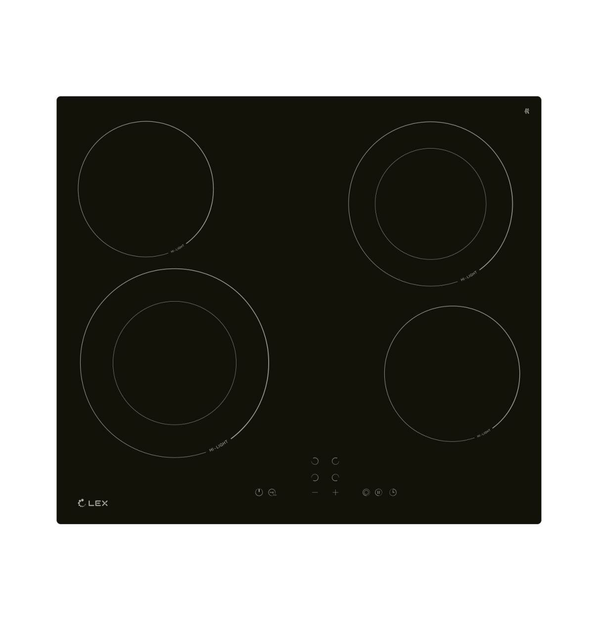 Электрическая варочная поверхность, встраиваемая LEX EVH 642A BL, сенсорное управление, две конфорки с зонами расширения.