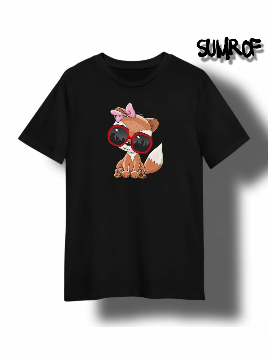 Футболка лиса в очках