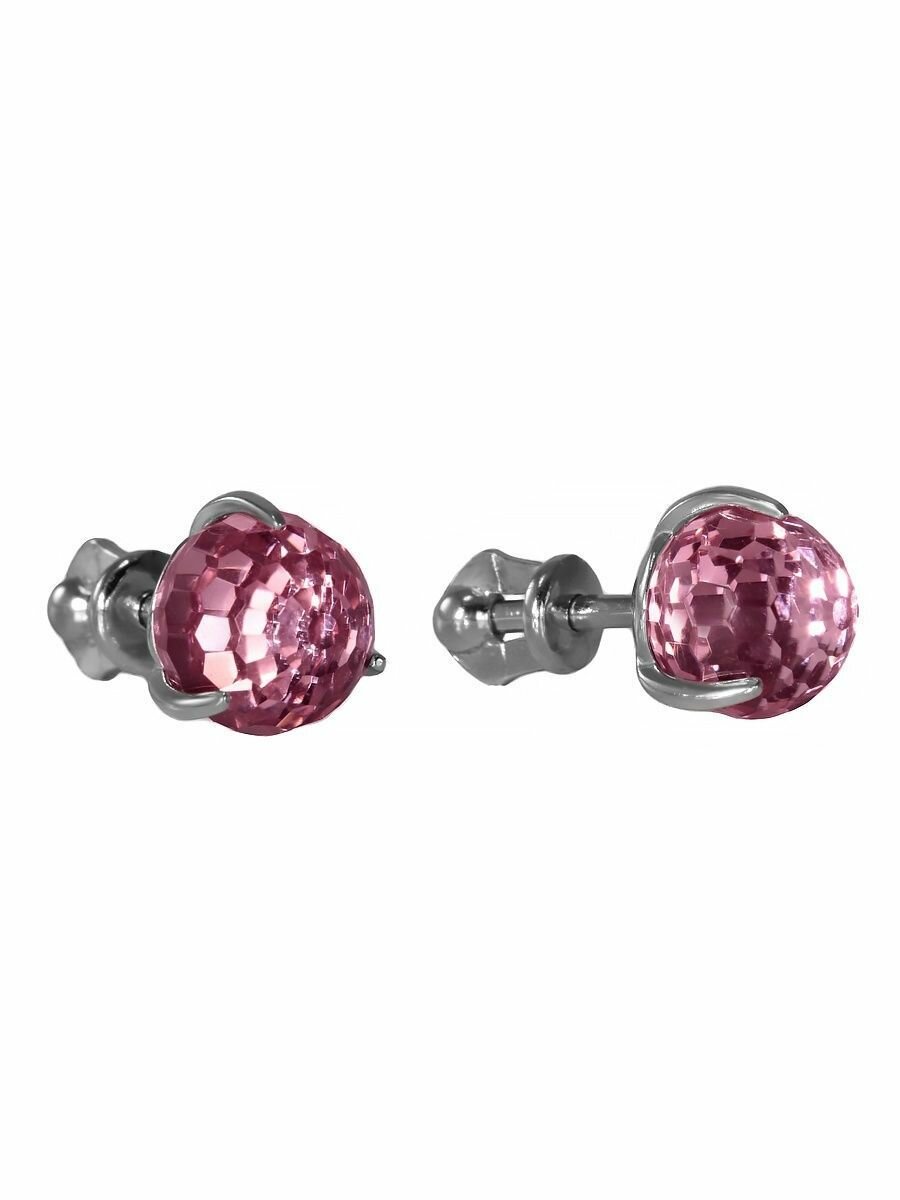 Серьги пусеты, серебро, 925 проба, кристаллы Swarovski