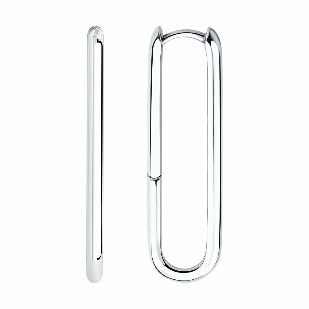 Серьги конго, серебро, 925 проба, родирование