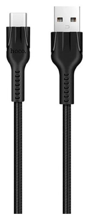 КНР Кабель Hoco U31, Type-c - Usb, 3 А, 1 м, нейлоновая оплетка, черный
