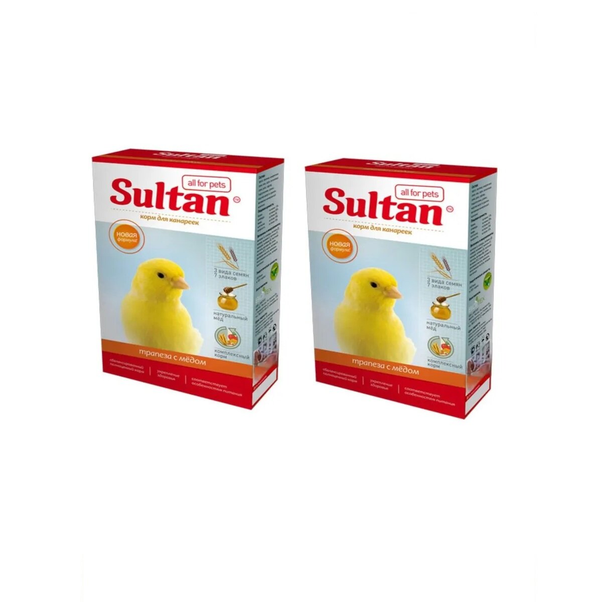 Sultan Premium Корм для канареек Основной рацион 400г*2шт