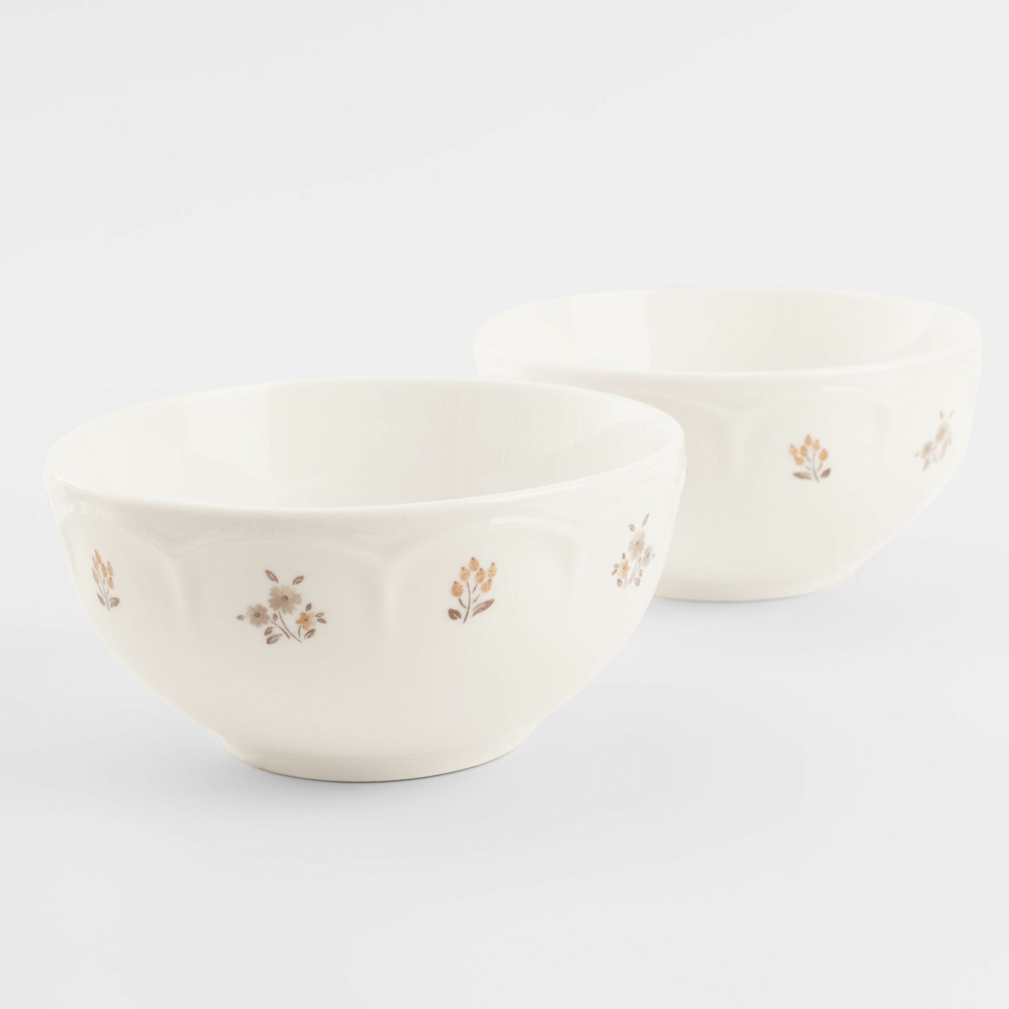 Пиала, 14х7 см, 2 шт, фарфор N, белый, Винтажные цветы, La flore