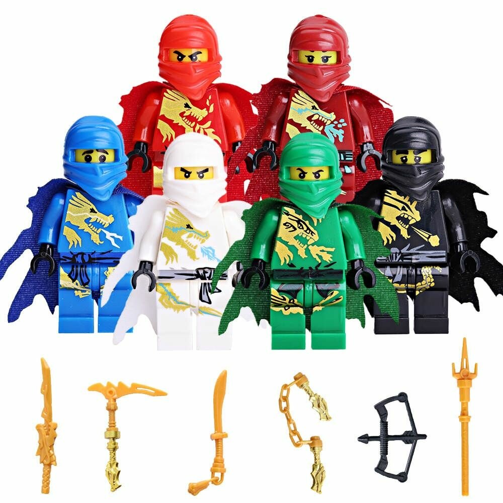 Набор минифигурок Ниндзяго 6 шт / Ниндзя Ninjago Рыцари / фигурки игрушки совместимы с конструктором