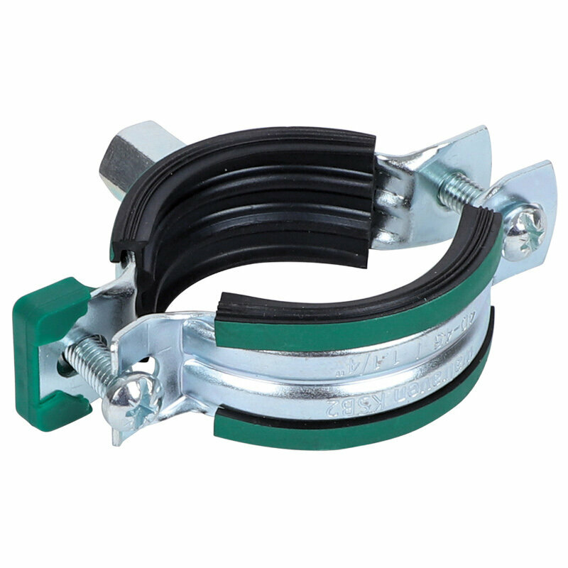 Хомут для труб Walraven KSB2 М8/М10 1"1/2 ( ⌀ 48-52 мм) шумопоглощающий, EPDM, быстрый замок