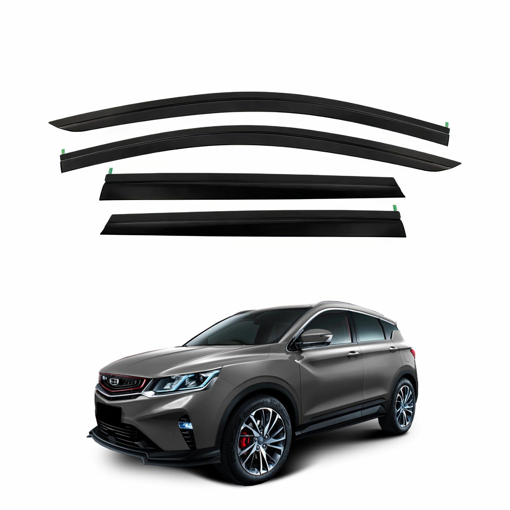 TXR Дефлекторы окон Geely Coolray SX11 / Belgee X50 2019+ Черный