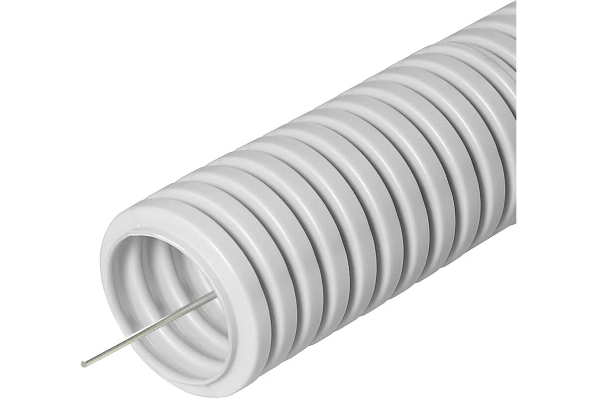 Cabeus Труба ПВХ гибкая гофр. д.32мм, лёгкая с протяжкой, 25м, цвет серый FCPL-32-PVC-025-1-GY