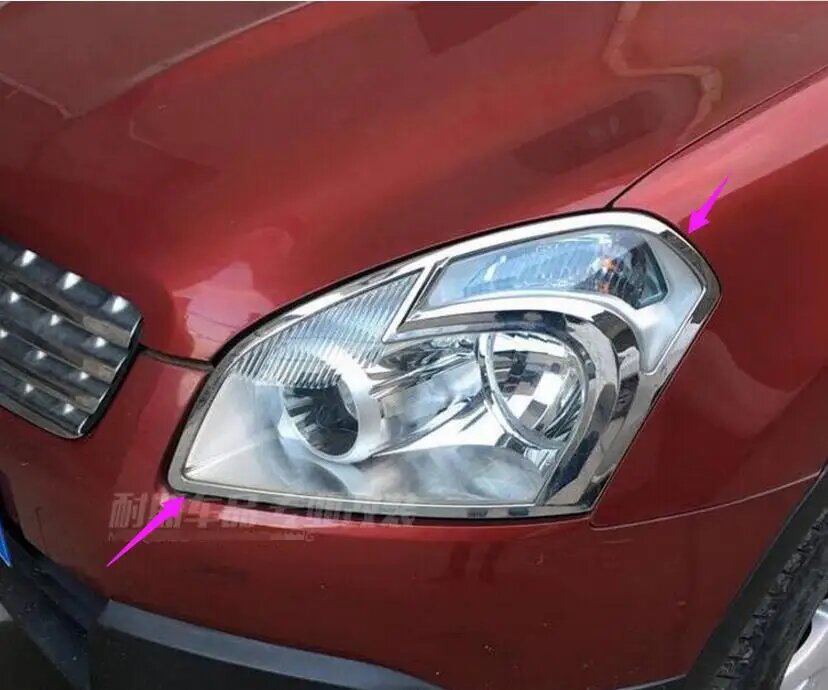 Хромированная крышка фары ABS Тюнинг автомобиля Тюнинг аксессуары 2008-2012 для Nissan Qashqai