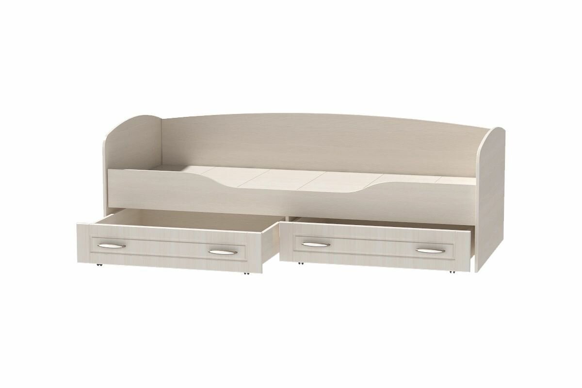 Кровать с ящиками Колибри МДФ 80х190 Сандал белый/Бодега белая