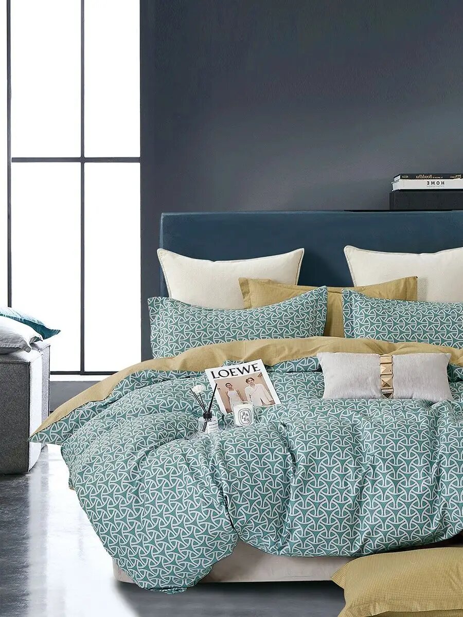 Постельное белье евро 4 наволочки хлопок Twill