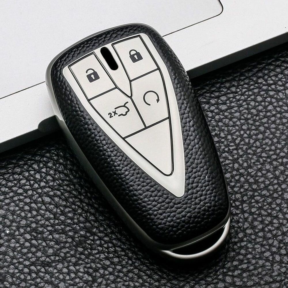 Защитный чехол для автомобильного смарт ключа Changan UNI-K, UNI-V , CS35PLUS, CS55, CS75FL силиконовый черный - красный