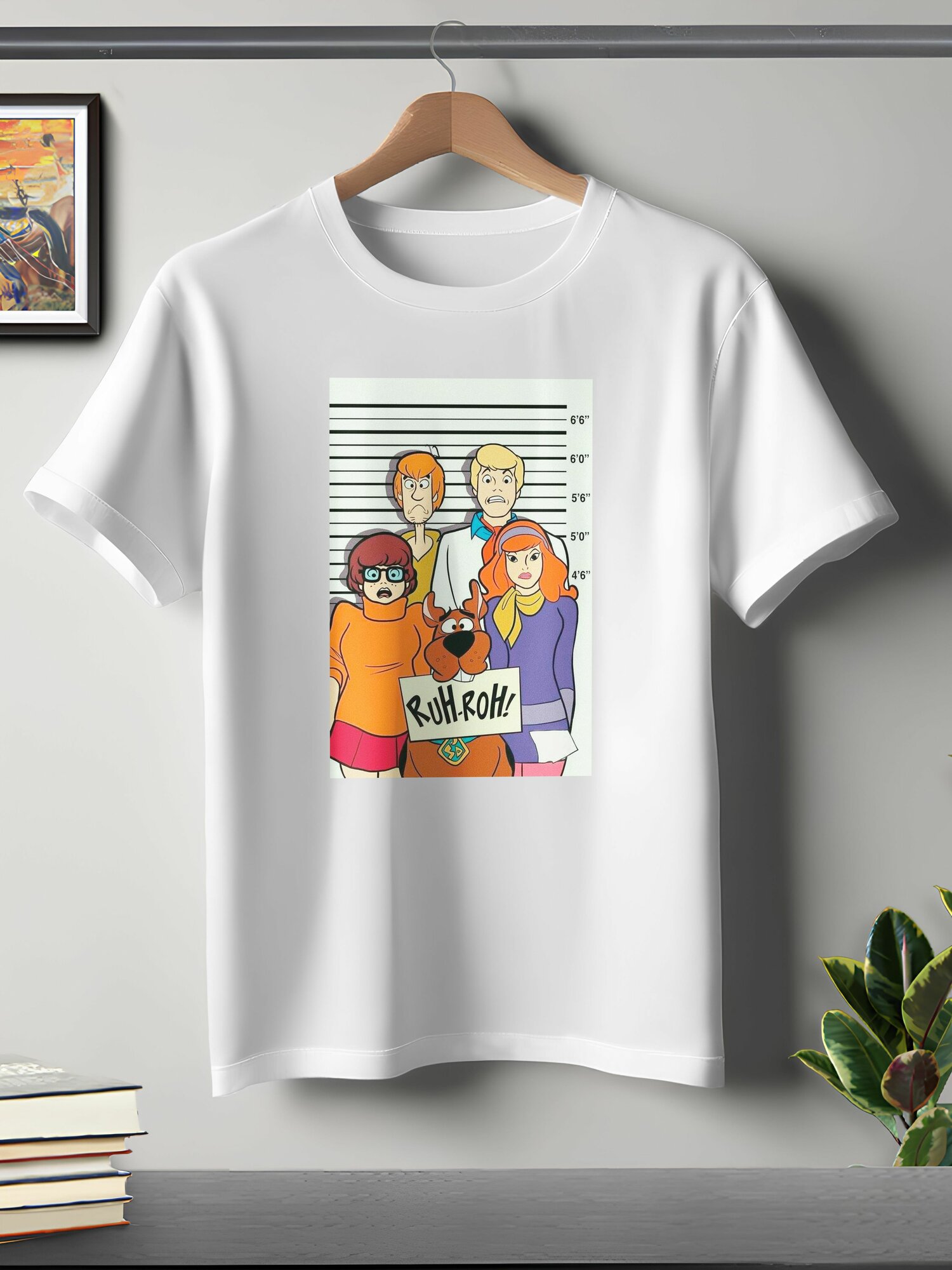 Футболка  Детская ONEQ 98 (3-4) размер с принтом Скуби-Ду, белая