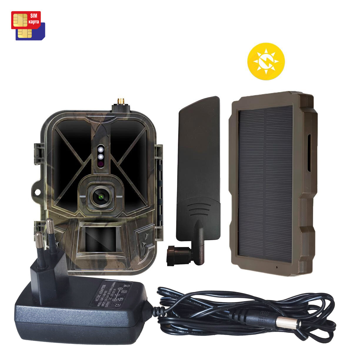 4G/4К фотоловушка с аккумулятором для дачи Filin LTE-Pro-Li-4K HC-940 (Y13914MOK) с солнечной панелью «SP-08 Dual» - лесная камера на солнечных бата