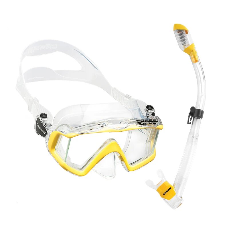 Cressi Pano3 Dry маска для дайвинга Желтый, CLEAR YELLOW